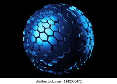 3d Render Metal Isolated Sphere Displacement Stock Illustration ...