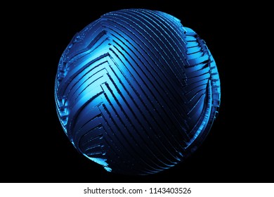 3d Render Metal Isolated Sphere Displacement Stock Illustration ...
