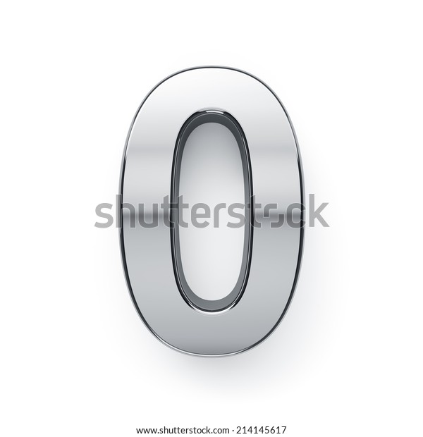 3d Render Metallic Digit Zero Symbol Stock Illustration 214145617