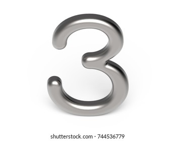 Brushed Metal Number 3 3d Render Stock Illustration 1335356756