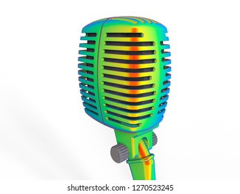 3d Render Microphone Finite Element Analysis Stock Illustration ...