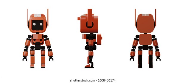 3d Render Mini Robot All View Stock Illustration 1608436174 | Shutterstock
