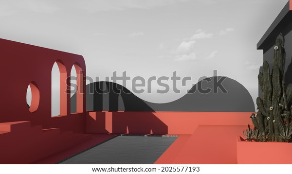 3d Render Minimal Background Gray Sky Stock Illustration 2025577193 ...