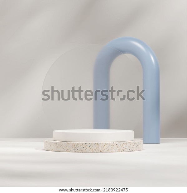 3d Render Mock White Terrazzo Podium 库存插图 2183922475 | Shutterstock