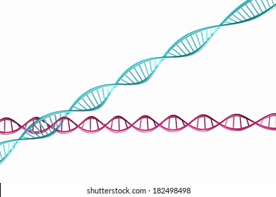 3d Render Model Twisted Dna Chain Stock Illustration 182498498