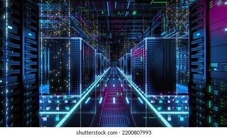 3d Render Modern Data Technology Center Stock Illustration 2200807993 ...