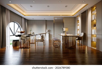 3d Render Modern Study Room Stock Illustration 2026789580 | Shutterstock