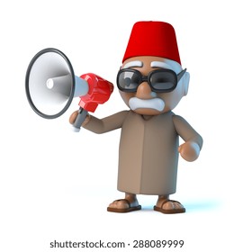 3d Render Bodybuilder Using Megaphone Stock Illustration 254081731