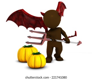 3d Render Morph Man Daemon Pumpkins Stock Illustration 221741080 ...