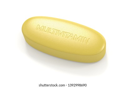 3d Render Multivitamin Pill Isolated Over Stock Illustration 1392998690 ...