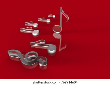 Ilustrasi Stok 3d Render Music Key Notes Background 769927711 ...