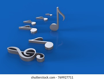 Ilustrasi Stok 3d Render Music Key Notes Background 769927711 ...