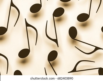 3d Render Music Notes Shadow Sepia Stock Illustration 682403890 ...