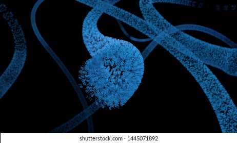 3d Render Neural Network Matrix Blue Stock Illustration 1445071892 ...