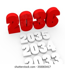 3d Render New Year 2036 Past Stock Illustration 350003417