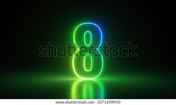 3d Render Number Eight Glowing Dark Stock Illustration 2071698950 ...