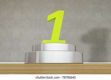 3d Render Number One On Pedestal Stock Illustration 78700645