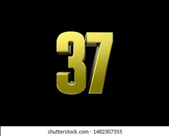 3d Render Number Thirty Seven 37 Stock Illustration 1482307355 ...