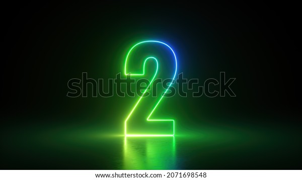 3d Render Number Two Glowing Dark Stock Illustration 2071698548 ...