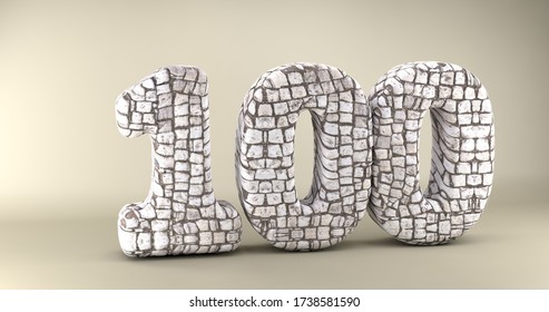 3d Render Numbers Light Paving Stones Stock Illustration 1738581590 ...