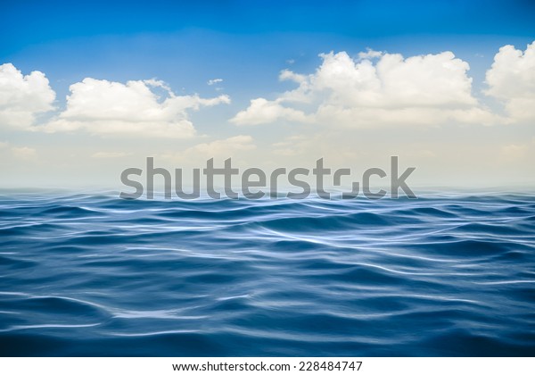 3d Render Ocean Beautiful Blue Sky Stock Illustration 228484747 ...