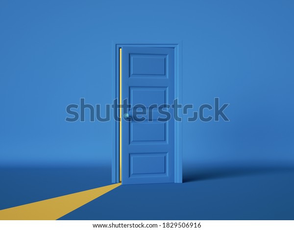 3d Render Open Blue Door Isolated Stock Illustration 1829506916
