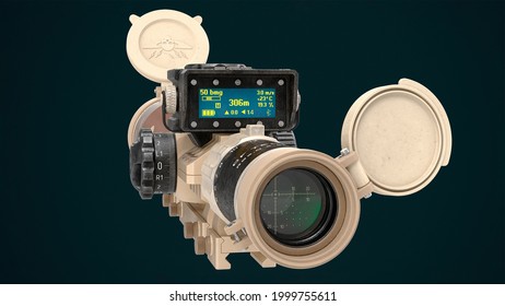3d Render Optical Sight Ballistic Computer Stock Illustration ...