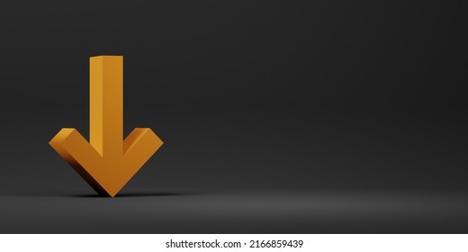 3d Render Orange Down Arrow On Stock Illustration 2166859439 | Shutterstock