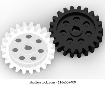 3d Render Outlined Normal Gear Interlock Stock Illustration 1166559409 ...