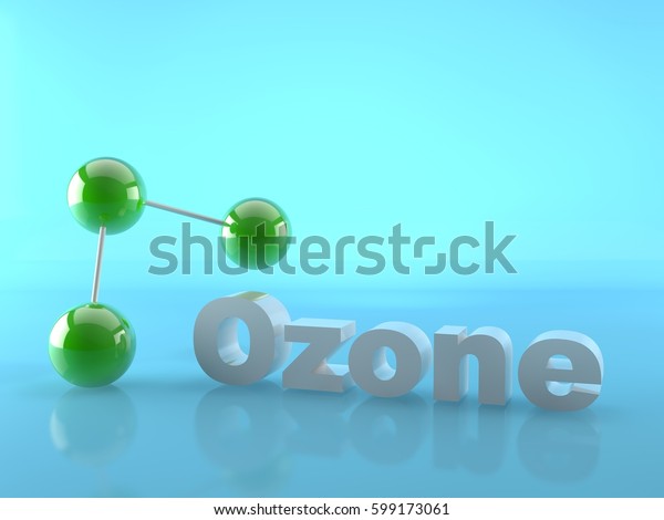 3d Render Ozone Molecules Stock Illustration 599173061
