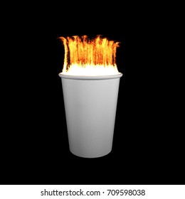 3d Render Paper Cup Fire Isolated Stock Illustration 709598038 ...