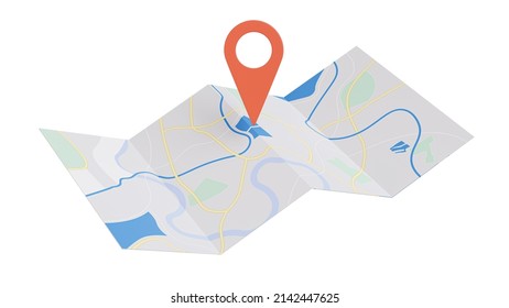 3d Render Paper Map Location Icon Stock Illustration 2142447625 ...