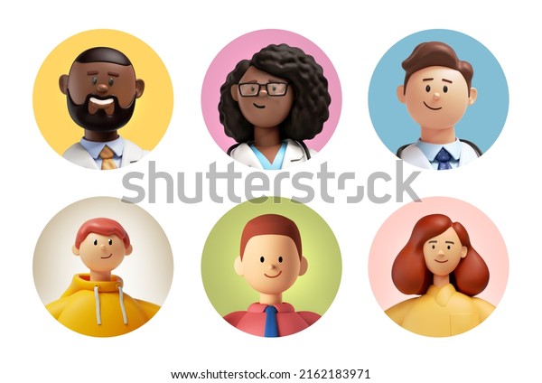 3d Render People Avatar Collection Set Stock Illustration 2162183971 ...