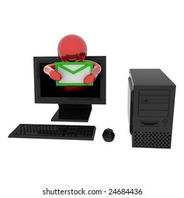 3d Render Person Computer Letter Isolated Stock Illustration 24684436 ...