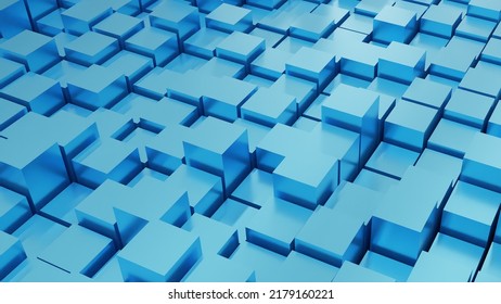 3d Render Perspective Blue Box Background Stock Illustration 2179160221 ...