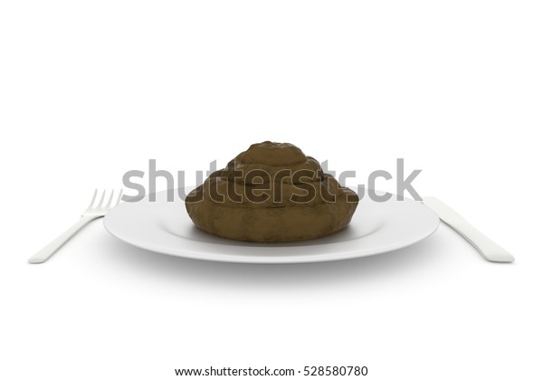 3d Render Pile Poo Being Served Stock Illustration 528580780