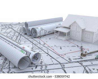 3d Render Plan Draw Paper Project 스톡 일러스트 538059742 | Shutterstock