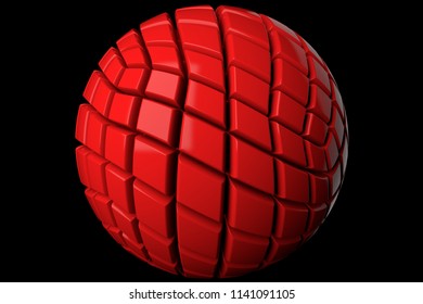 3d Render Plastic Isolated Sphere Displacement Stock Illustration ...