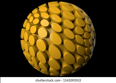 3d Render Plastic Isolated Sphere Displacement Stock Illustration ...