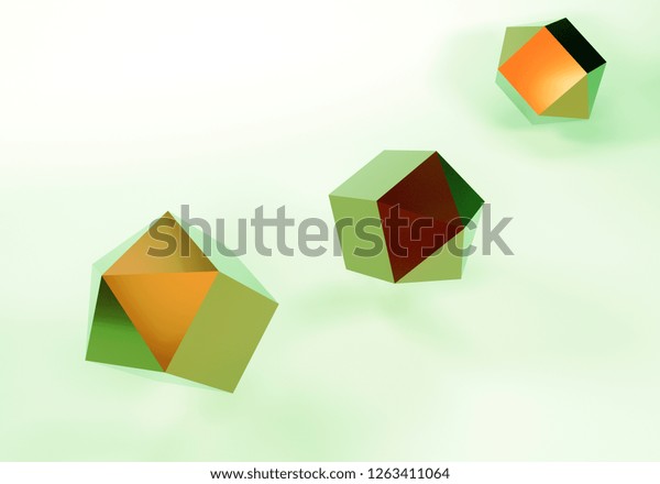 3d Render Polygons On Light Background Stock Illustration 1263411064 ...