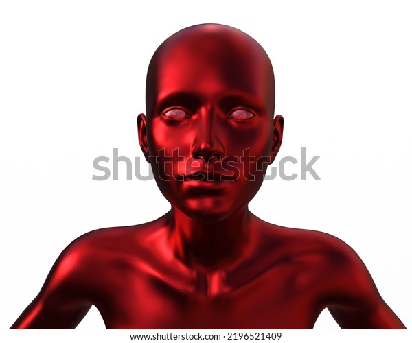 3d Render Portrait Red Bald Woman Stock Illustration 2196521409 ...