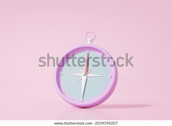 3d Render Purple Compass Icon Direction Stock Illustration 2034590207 ...