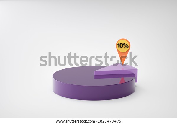 3d Render Purple Pie Chart 10 Stock Illustration 1827479495 | Shutterstock