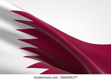 3d Render Qatari Flag Waving Stock Illustration 2043434177
