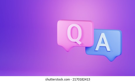 3d Render Question Answer Speech Bubbles Stock Illustration 2170182413 ...