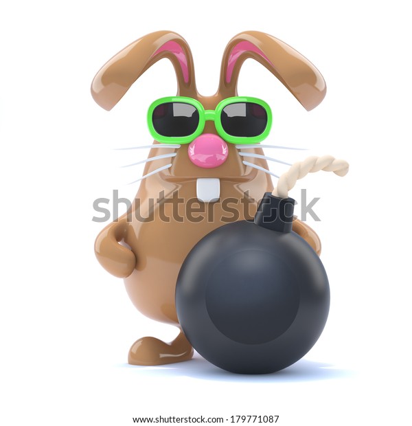 3d Render Rabbit Bomb Stock Illustration 179771087