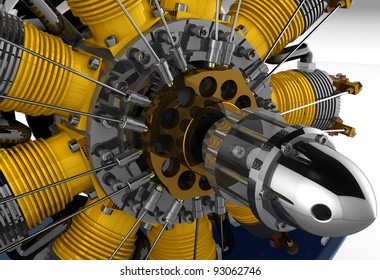 3d Render Radial Cylinder Engine Stock Illustration 93062746 | Shutterstock