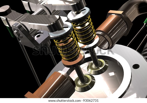 3d Render Radial Cylinder Engine Black Stock Illustration 93062731 ...