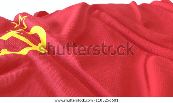 3d Render Realistic Wavy Flag Soviet Stock Illustration 1185256681 ...