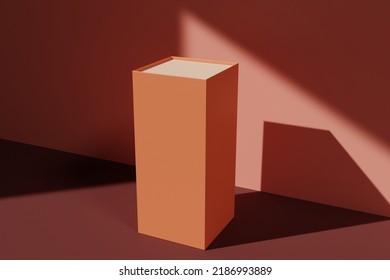 3d Render Rectangular Box Packaging Mockup Stock Illustration ...